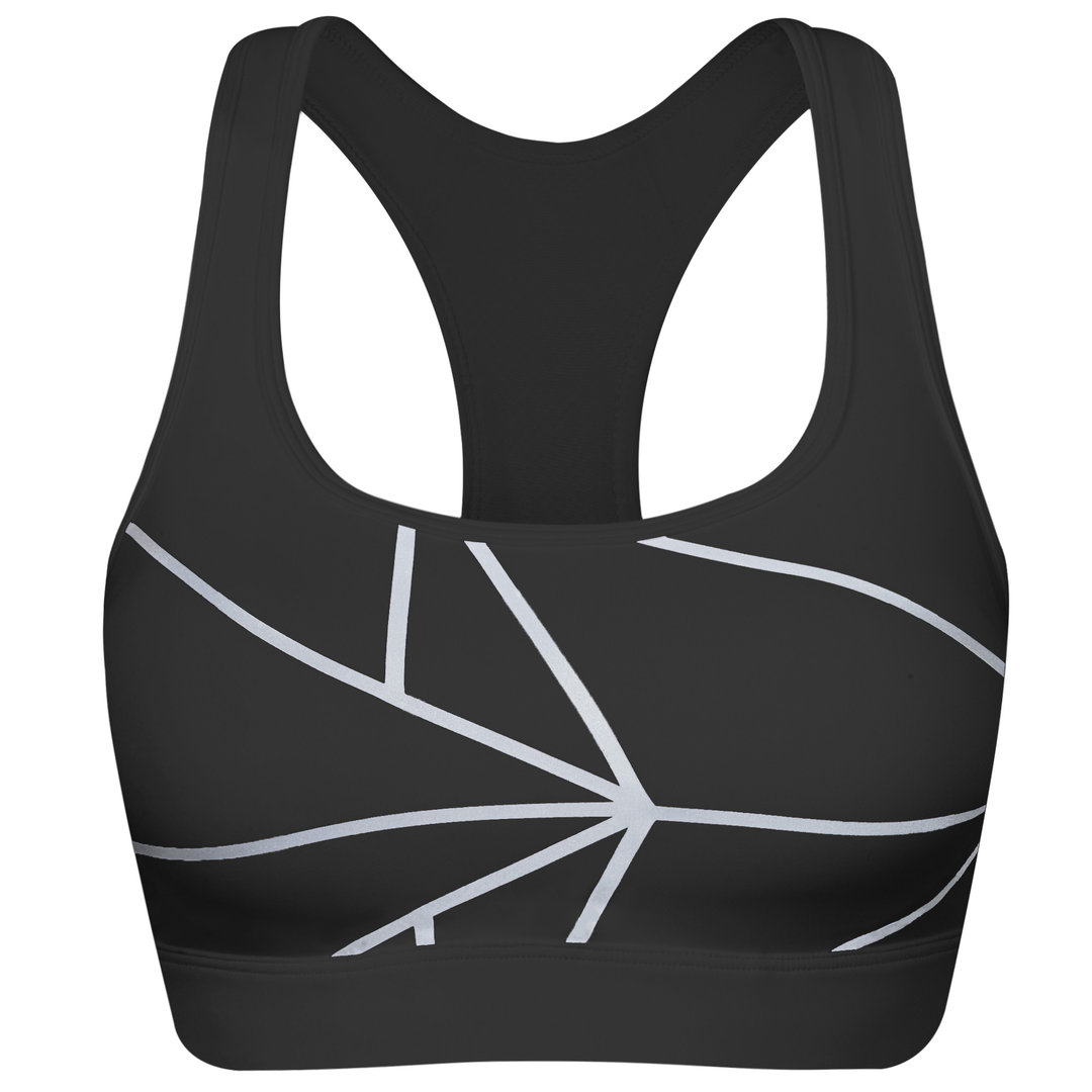 Yvette Silver Line urheilurintaliivi, musta - Yvette.fi -verkkokauppa